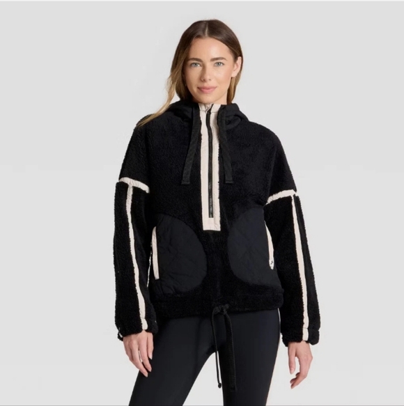 JoyLab | Jackets & Coats | Womens Contrast High Pile 2 Zip Jacket ...